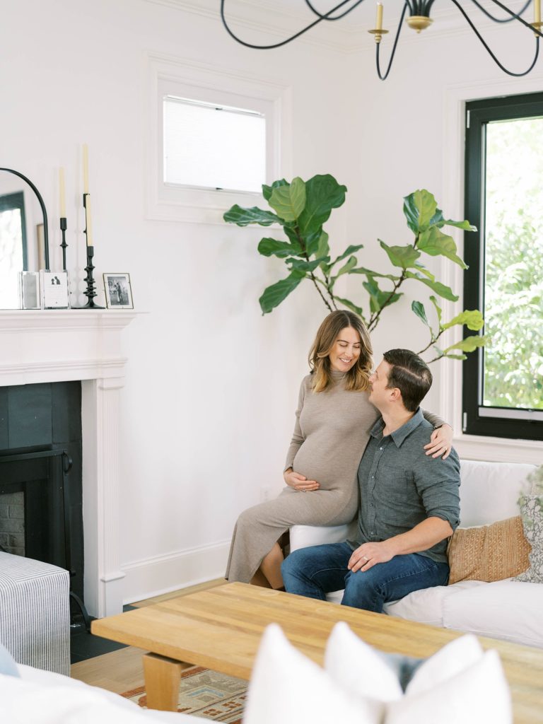 At Home Maternity Portraits for Mary & Eric